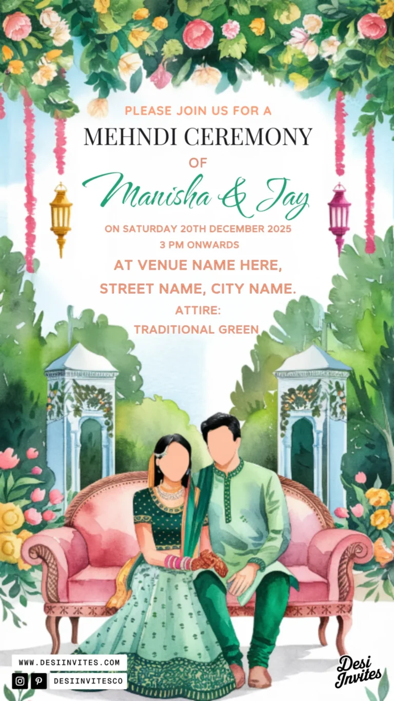 Unique Mehndi Invitation Cards - Create Your Mehndi Invite Online