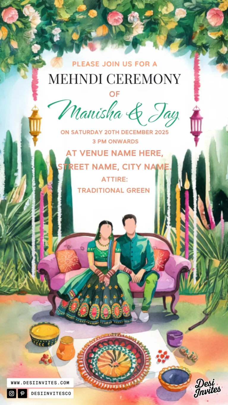 Unique Mehndi Invitation Cards - Create Your Mehndi Invite Online